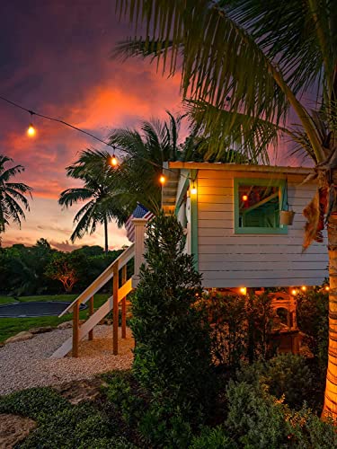 OYYPTDZM Outdoor String Lights 49 Feet Patio Lights Waterproof with 15 Lamp Heads Connectable Hanging Light for Backyard Porch Balcony Garden E26 Bulb Not Included