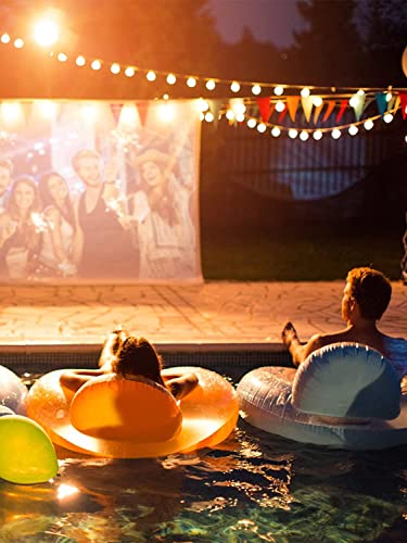 OYYPTDZM Outdoor String Lights 49 Feet Patio Lights Waterproof with 15 Lamp Heads Connectable Hanging Light for Backyard Porch Balcony Garden E26 Bulb Not Included