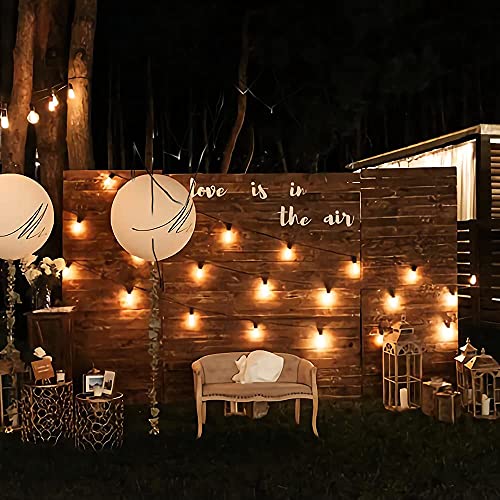 OYYPTDZM Outdoor String Lights 49 Feet Patio Lights Waterproof with 15 Lamp Heads Connectable Hanging Light for Backyard Porch Balcony Garden E26 Bulb Not Included