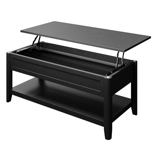 UpWiew Lift Top Coffee Table, 42x19x17 Inches Black