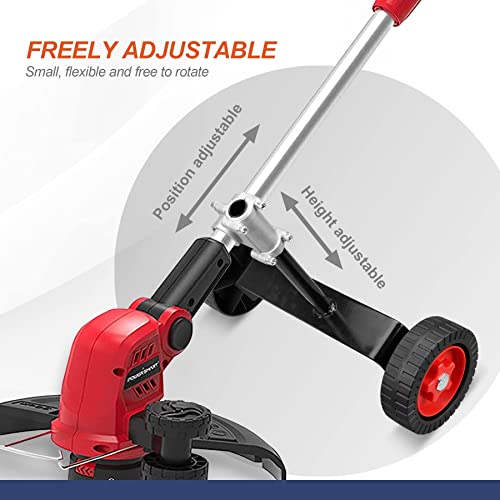KALAWW Adjustable String Trimmer Support Wheel Attachment 26mm(1 inch) and 28mm(1.1 inch) for Weed Trimmer Gas String Trimmer Petrol/Electric Brushcutter Strimmer