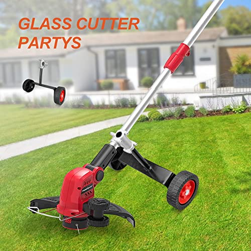 KALAWW Adjustable String Trimmer Support Wheel Attachment 26mm(1 inch) and 28mm(1.1 inch) for Weed Trimmer Gas String Trimmer Petrol/Electric Brushcutter Strimmer