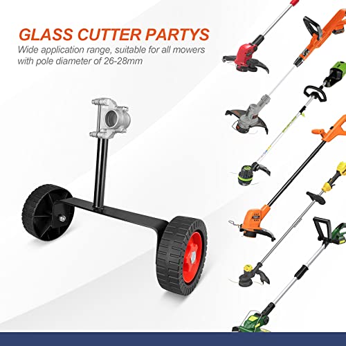 KALAWW Adjustable String Trimmer Support Wheel Attachment 26mm(1 inch) and 28mm(1.1 inch) for Weed Trimmer Gas String Trimmer Petrol/Electric Brushcutter Strimmer