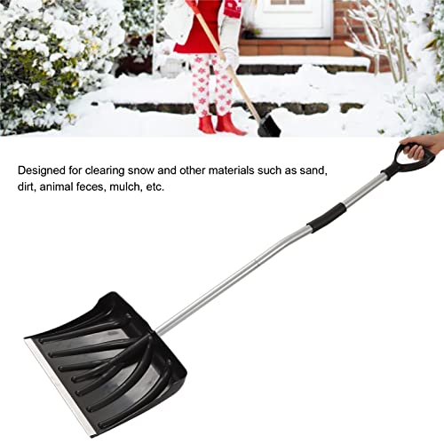 Garden Snow Shovel, 17.7in Width Large Capacity D Shaped Handle Anti Slip Foam Widely Used Sturdy Durable Detachable Wide Snow Shovel for Car