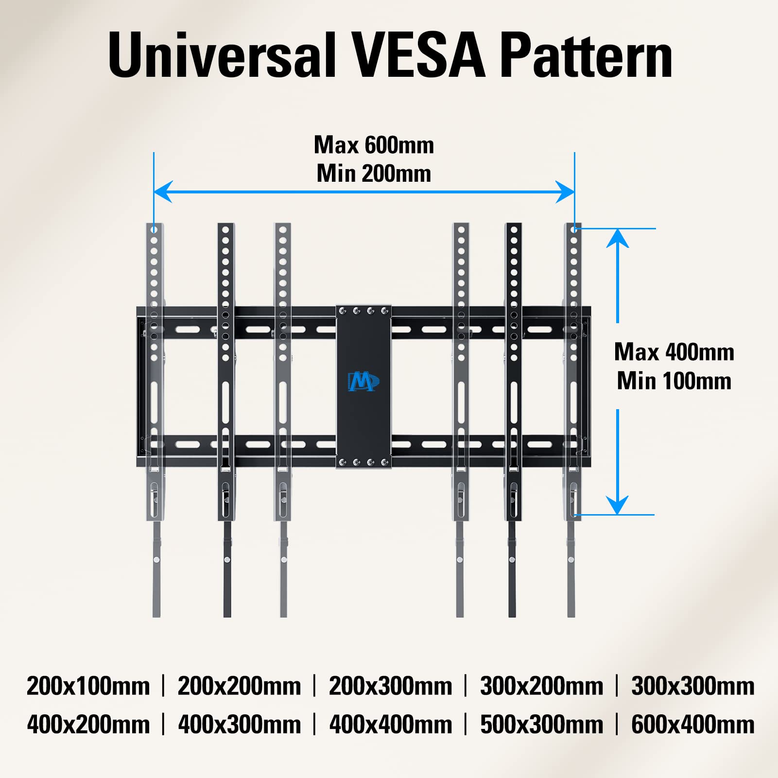 Mounting Dream TV Mount for Most 37-70 Inch TV, Universal Tilt TV Wall Mount Fit 16", 18", 24" Stud with Loading Capacity 132lbs, Max Vesa 600 x 400mm, Low Profile Flat Wall Mount Bracket