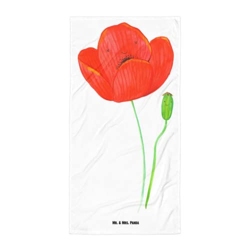 Mr. & Mrs. Panda Beach Towel Poppy - Religion, Sauna, Large, Flower Tendril, Plants, Sauna Towel, Respect, Garden, Gardener, Poppy Flower, Bath Towel, robber's Daughter