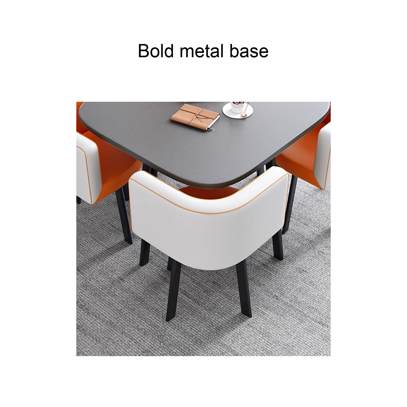 HASMI Conference Table with Chairs Set, Office Reception Table and Chairs, Modern Conference Room Table with Chair, for Home Living Room Balcony Cafe Office