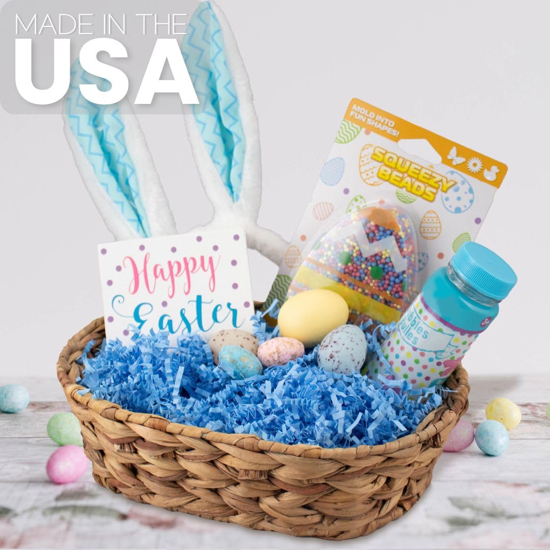 MagicWater Supply Crinkle Cut Paper Shred Filler (4 oz) for Gift Wrapping & Basket Filling - Light Blue