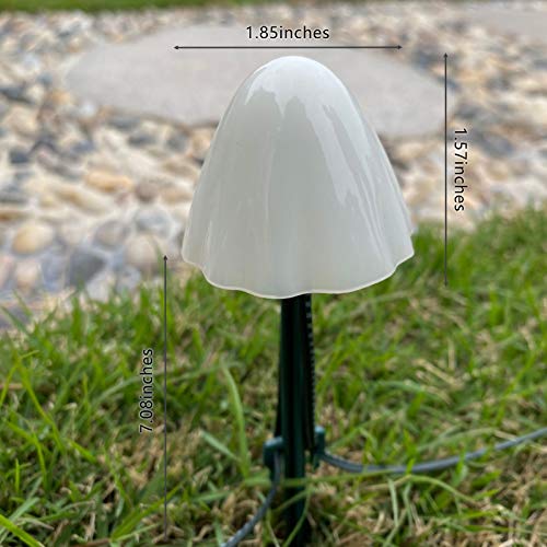 Kagoohan 24 feet 12 LED Outdoor Solar String Mini Mushroom Lights 8 Modes Garden Patio Yard Landscape Party Lawn Pathway Wedding Home Christmas Holidays (Multi-Colored)