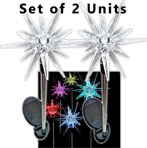 Solaration 1011-2 Sparkling Solar Star Lights Garden Stake (Set of 2)