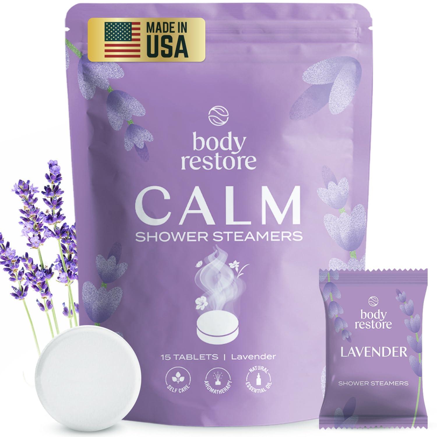 Body Restore Shower Steamers Aromatherapy (15 Pack x 2) - Gifts for Mom, Gifts for Women & Men, Shower Bath Bombs, Lavender, Tea Tree Essential Oils, Stress Relief