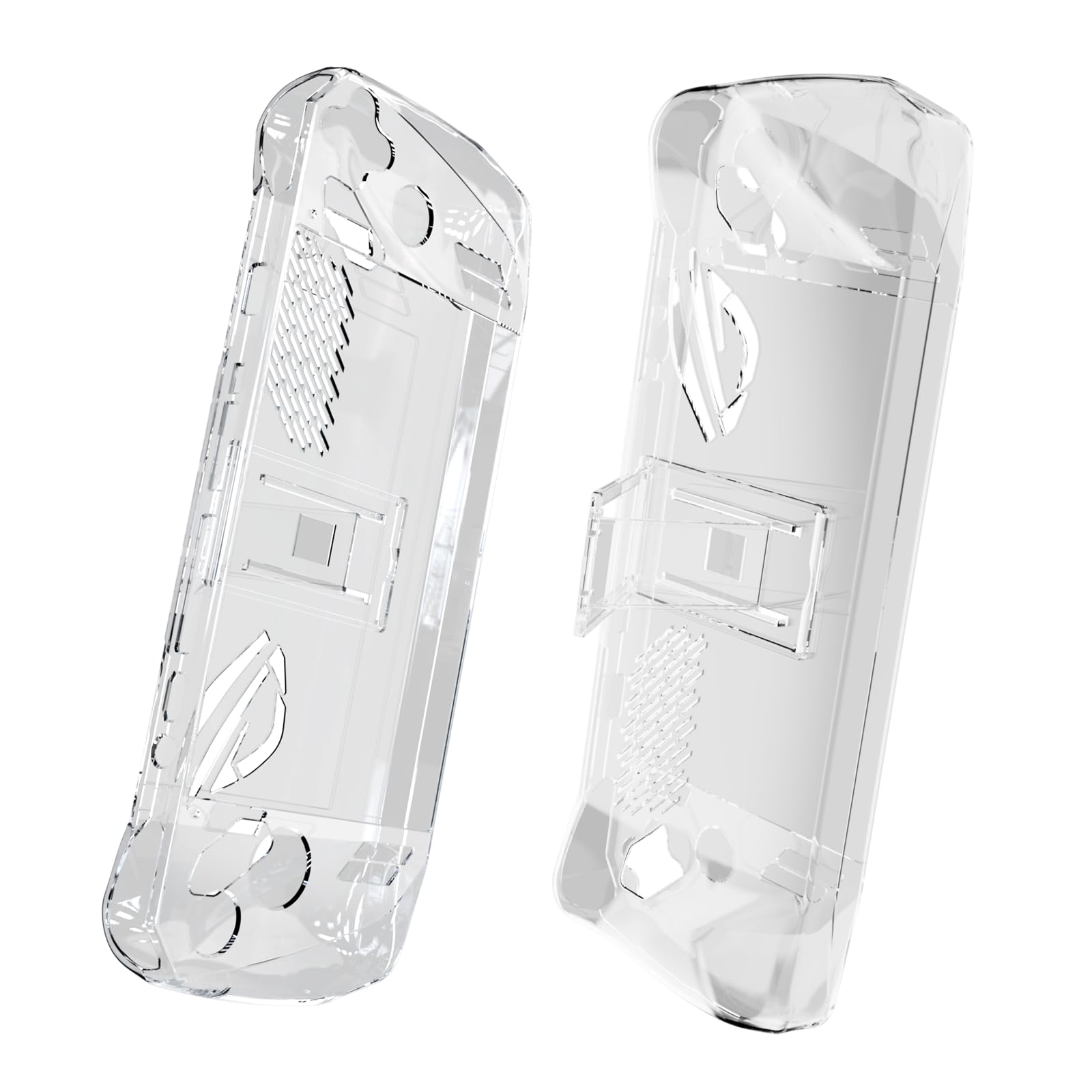 JDDWIN Full Case for ASUS Rog Ally 2023, Protective Handheld Case Skin with Detachable Front Shell Cover and Kickstand for Rog Ally,Shockproof/Non-Slip/Anti-Collision (Clear)