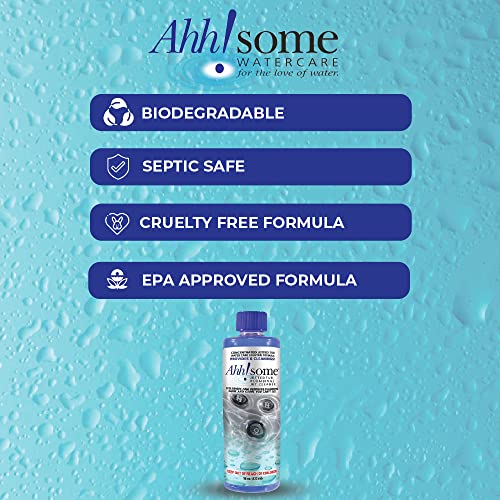 Ahh-Some Jetted Tub Cleaner for Bathtubs, Whirlpools, Jacuzzis, Spa Flush, America's Most Effective Septic Safe Jetted Tub System Cleaner for Jets and Tubes. 16 Cleanings in a Single Bottle