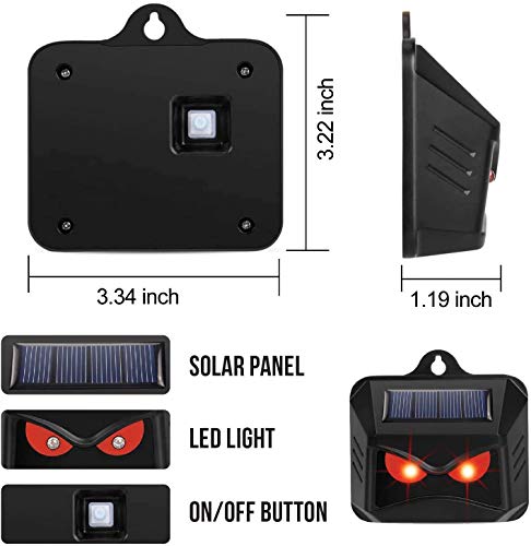 Solar Predator Control Light 4-Pack - Fox Deterrents for Gardens - Animal Repellent - Deer Repellent Devices - Cat Repellent - Fox Repellent - Cat Deterrent - Cat Scarer - Motion Sensor Deterrent