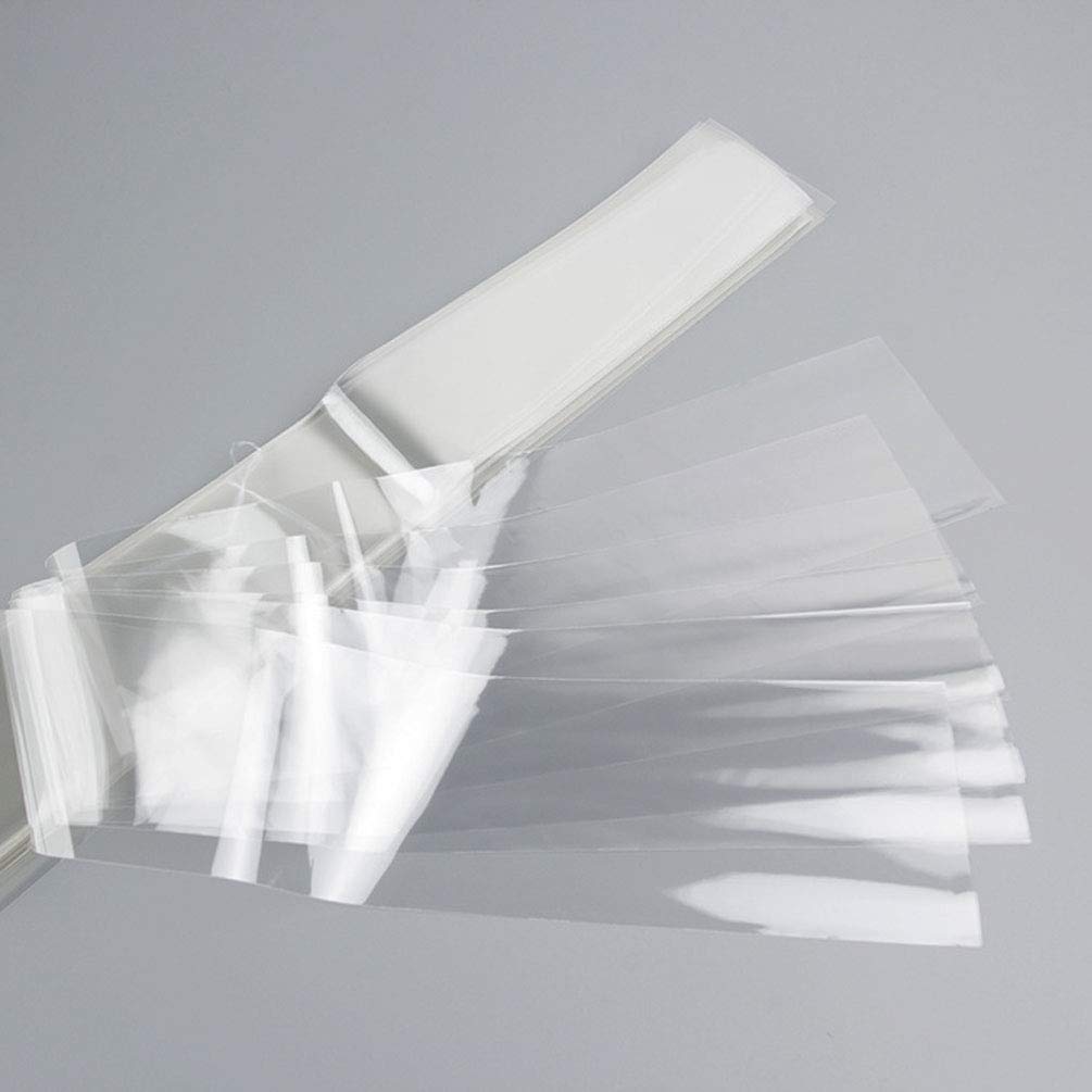 100 Pcs Long Flat Clear Bags Neck Tie Bag Gift Single Flower Wrapping Bag, 30 inch Long