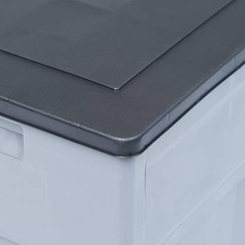 Festnight Garden Storage Box Deck Boxes 84.5 gal Gray Black