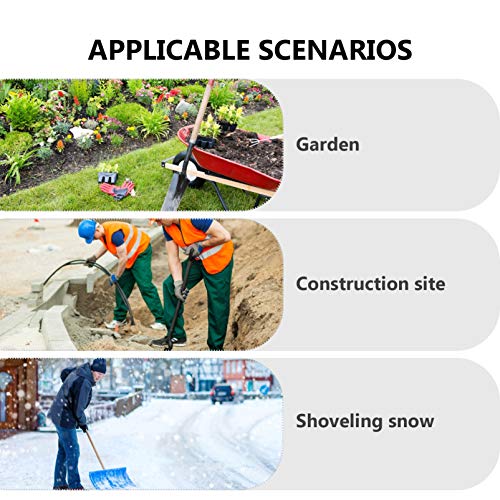Cabilock 2pcs D Shaped Plastic Grip Snow Shovel Handle Replacement Spades Forks Garden Snow Removal Spade Snow Scoop Digging Raking Tools Hand Protect Black