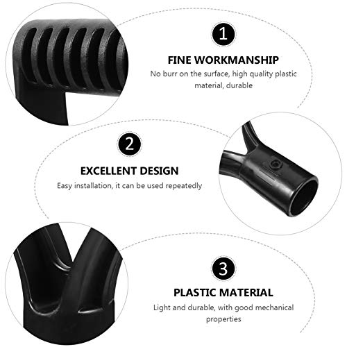 Cabilock 2pcs D Shaped Plastic Grip Snow Shovel Handle Replacement Spades Forks Garden Snow Removal Spade Snow Scoop Digging Raking Tools Hand Protect Black