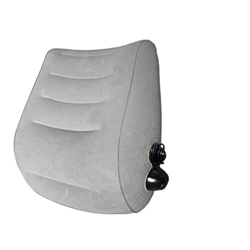 MYRRHE Travel Pillows, Multi-Purpose Push-Type Inflatable Waist Pillow Portable Travel Office PVC Flocking Pillow Leg Cushion Waist Support