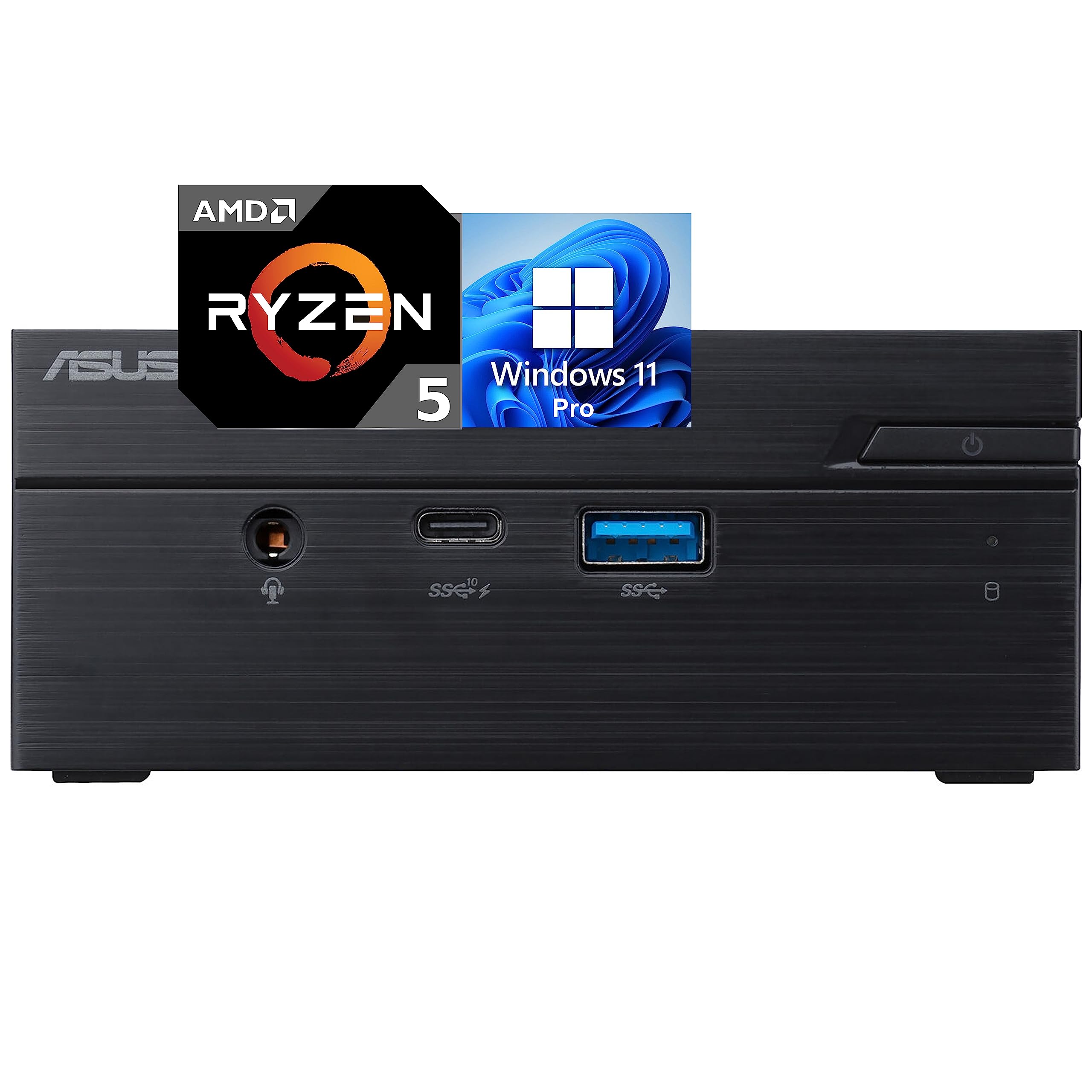 ASUS Mini PN51 USFF Desktop PC, Ryzen R3 5300U CPU, 32GB RAM, 1TB NVMe, 4K 3-Monitor Support DisplayPort, HDMI, USB Type-C, WiFi 6, Bluetooth 5.2, Windows 11 Professional, Black