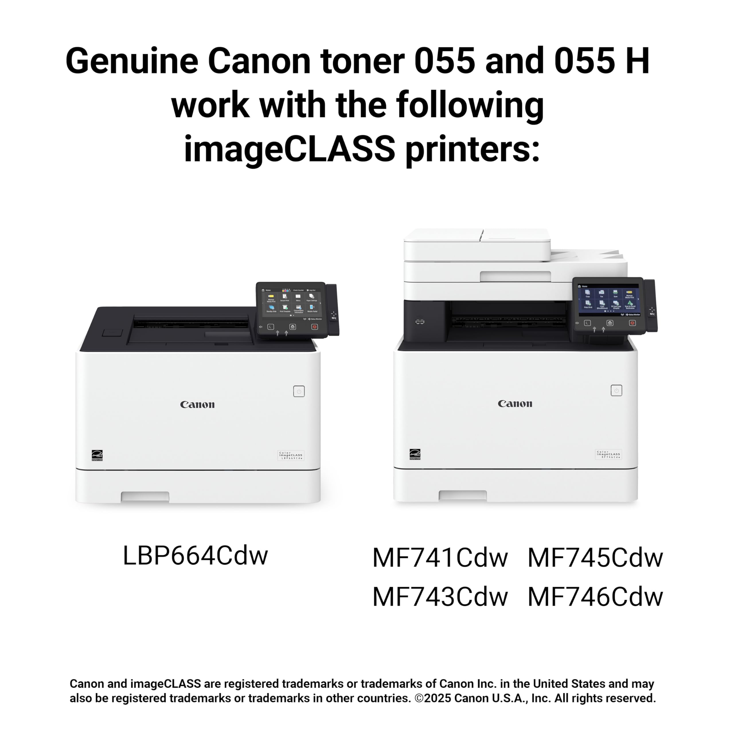 Canon Genuine Toner, Cartridge 055 Black, High Capacity (3020C001) 1 Pack, for Canon Color imageCLASS MF741Cdw, MF743Cdw, MF745Cdw, MF746Cdw, LBP664Cdw Laser Printer
