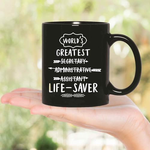 Inspirational Gift World's Greatest Secretary Appreciation Gift - Unique Idea For Spouse Or Partner - 11oz 15oz Black Coffee Mug