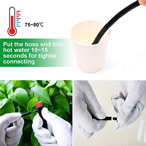 Kalolary Irrigation Dripper Drip Emitter, 20PCS Micro Spray Adjustable 360 Degree 8 Holes Full Circle Water Flow Irrigation Dripper Micro Sprinkler Drip System Parts for Garden Lawn Flower Bed(13.2cm)
