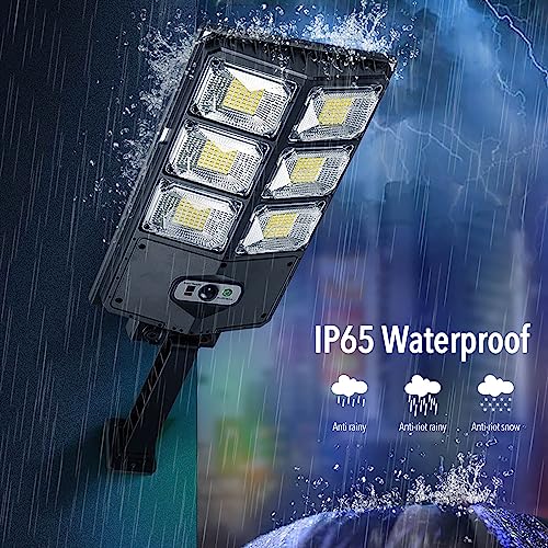 TAAVOP Solar Street Light, 150W LED Solar Flood Lights Outdoor Motion Sensor with Remote Control, 8000LM 3 Modes Solar Lights for Outside, Solar Security Lamp for Parking Lot, Garden, IP65 Waterproof