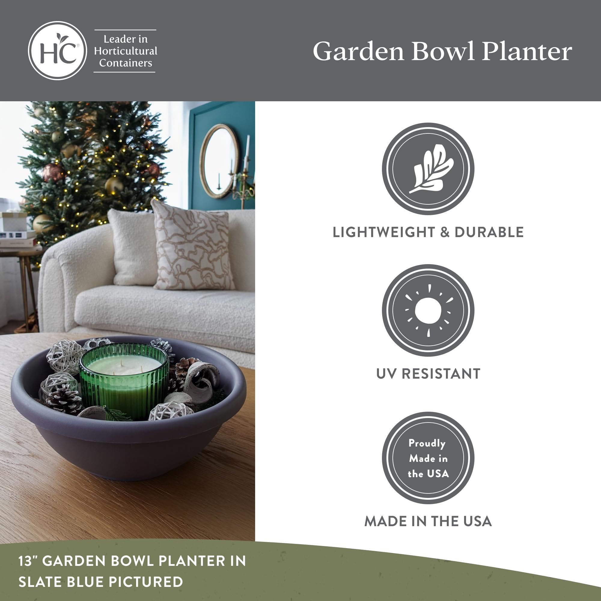 Akro-Mils GAB18000E35 Garden Bowl with Removable Drain Plugs, Clay-Color, 18-Inch