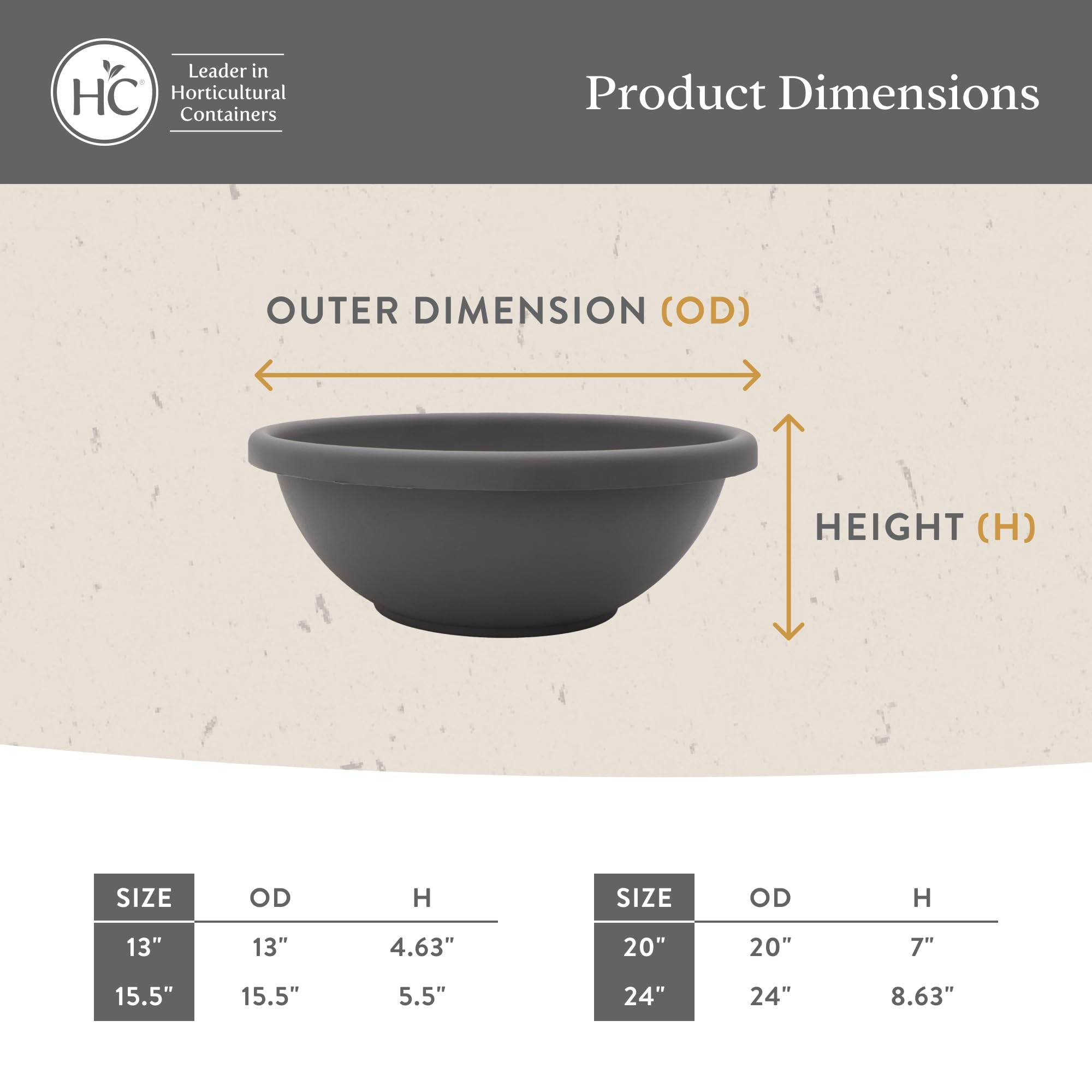 Akro-Mils GAB18000E35 Garden Bowl with Removable Drain Plugs, Clay-Color, 18-Inch