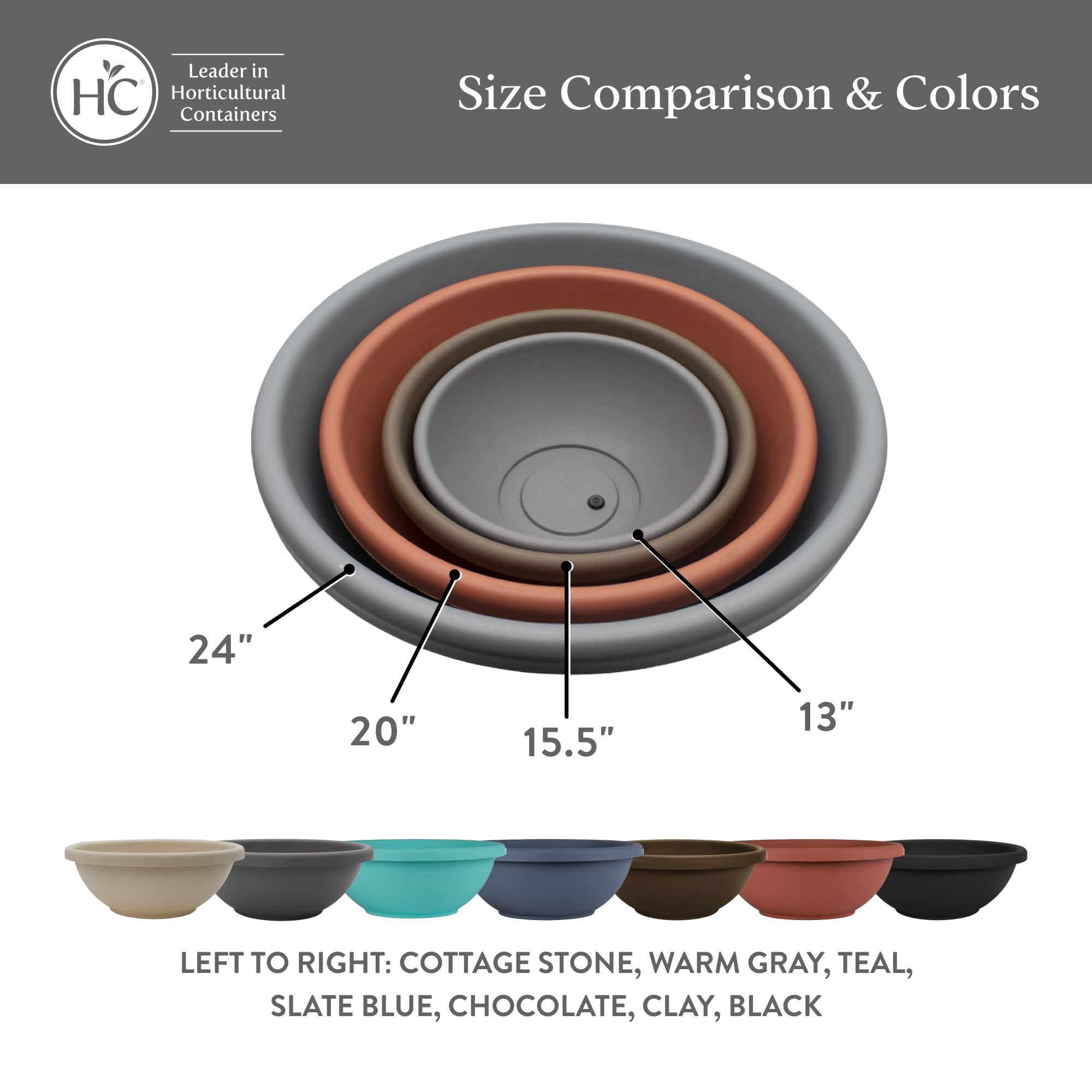 Akro-Mils GAB18000E35 Garden Bowl with Removable Drain Plugs, Clay-Color, 18-Inch