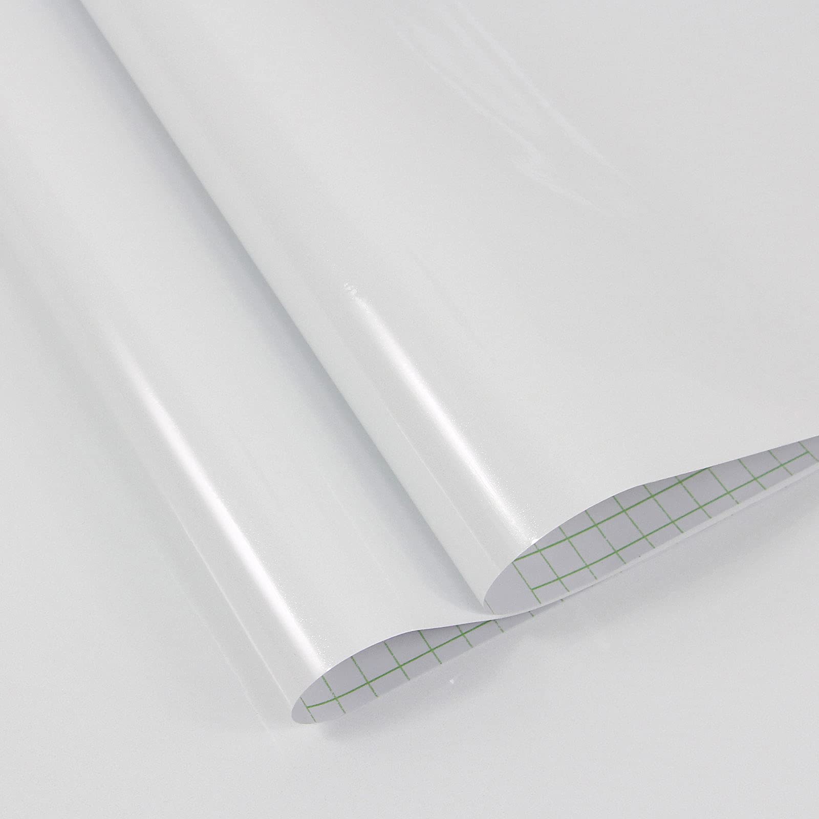 White Contact Paper Decorative for Cabinets Countertops Kitchen Shelves Liner Glossy Glitter Self Adhesive Film Peel and Stick Waterproof Removable Wallpaper(15.7in196.8in)