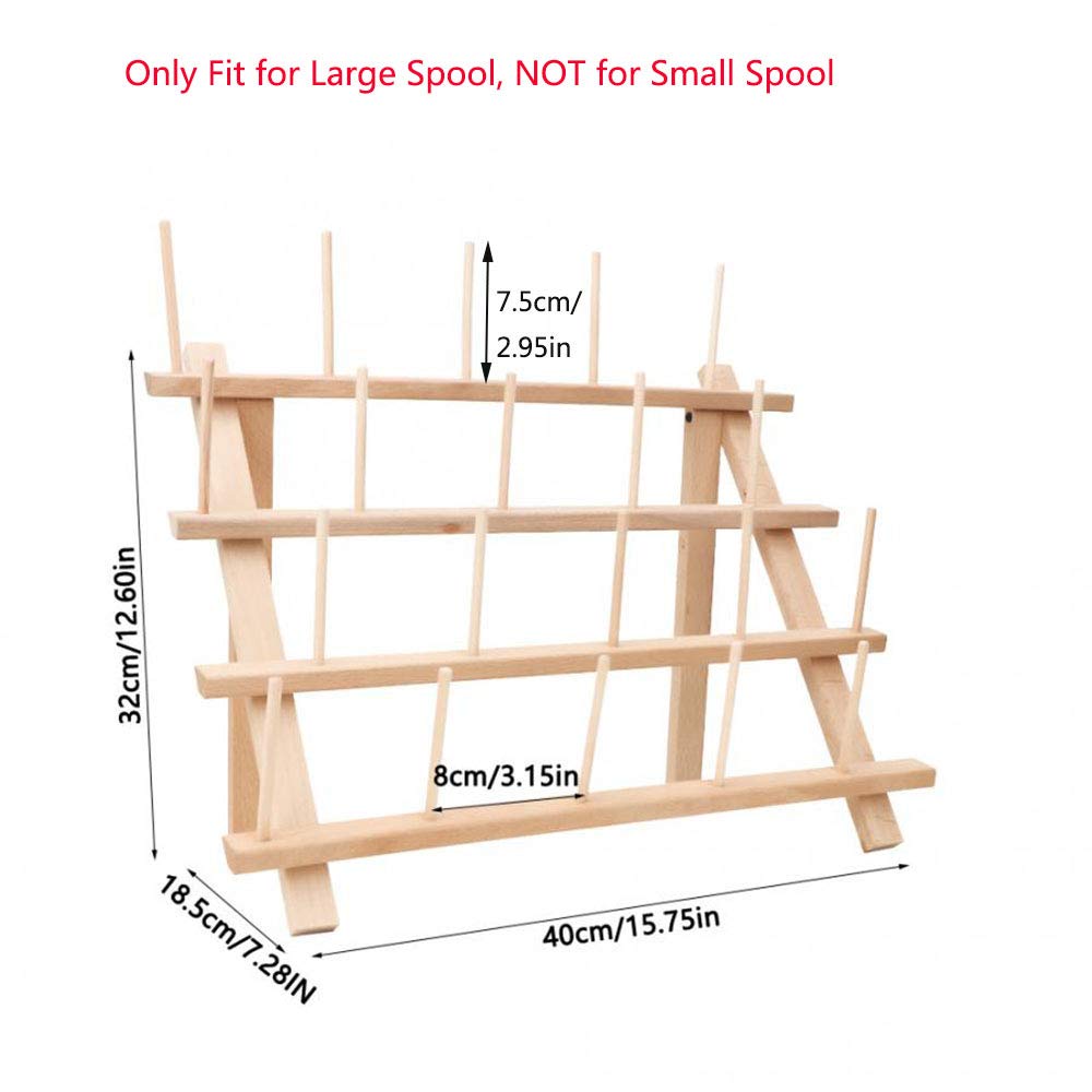 Foldable Large Thread Rack Wood Thread Holder 20 Spool Thread Storage Rack Thread Spool Stand Sewing Cone Storage Organiser, Sewing Quilting Embroidery Bobbin Orgainzer & Rack, Sewing Craft Tools