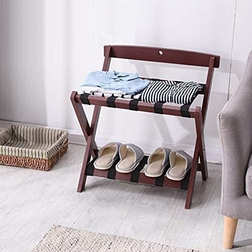 Luggage Rack - Crafted in Solid Hardwood - Foldable Wood Design - Easy Assembly - for Travel, Simple and Modern Storage Rack, Foldable Luggage Rack