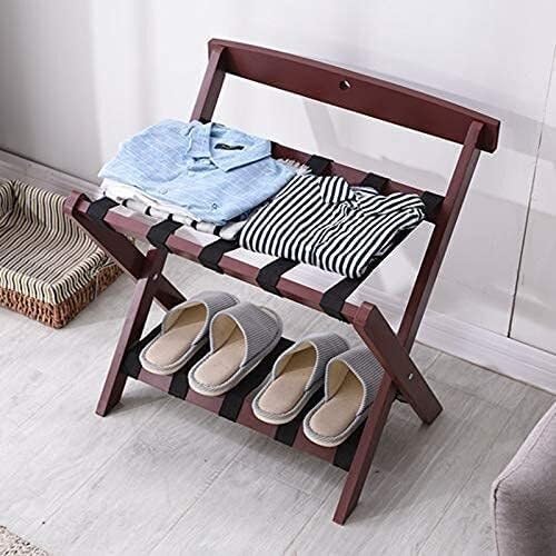 Luggage Rack - Crafted in Solid Hardwood - Foldable Wood Design - Easy Assembly - for Travel, Simple and Modern Storage Rack, Foldable Luggage Rack