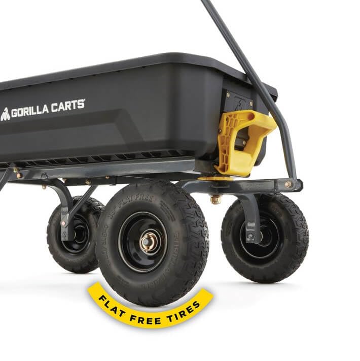 Gorilla Carts 4GCG-NF 4 Cu. Ft. Poly Garden Dump Cart with No-Flat Tires, Black (Amazon Exclusive)