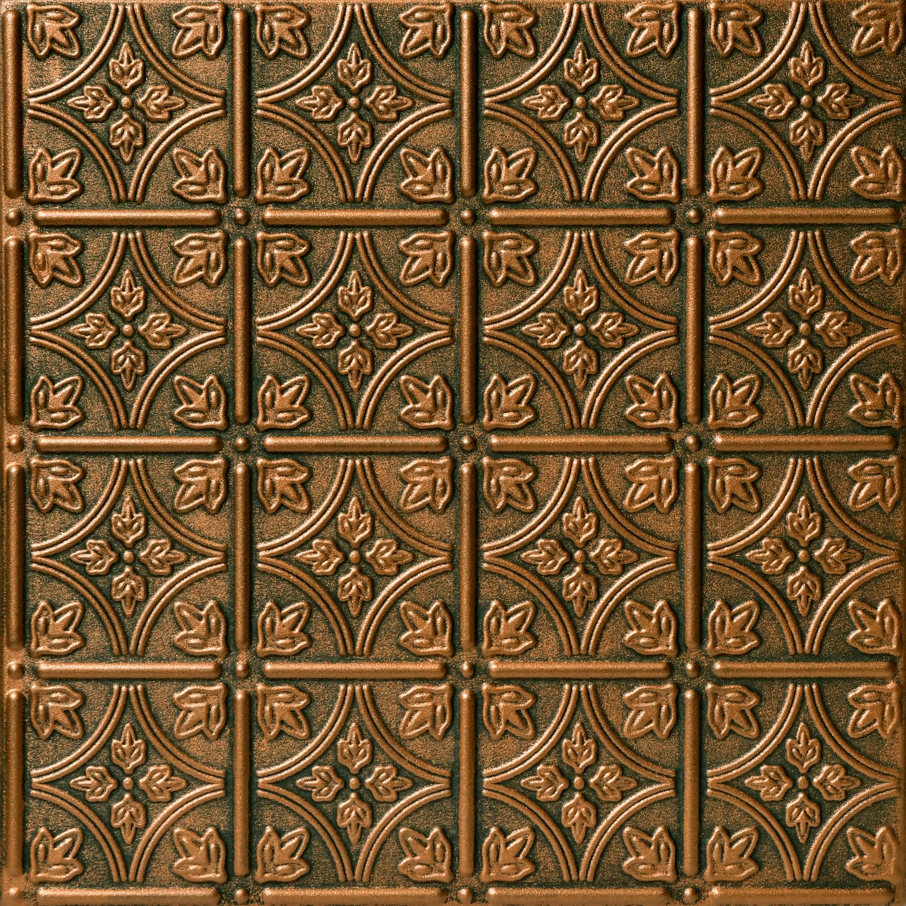 A la Maison Ceilings R125 Emma's Flowers Foam Glue-up Ceiling Tile (21.6 sq. ft./Case), Pack of 8, Antique Bronze