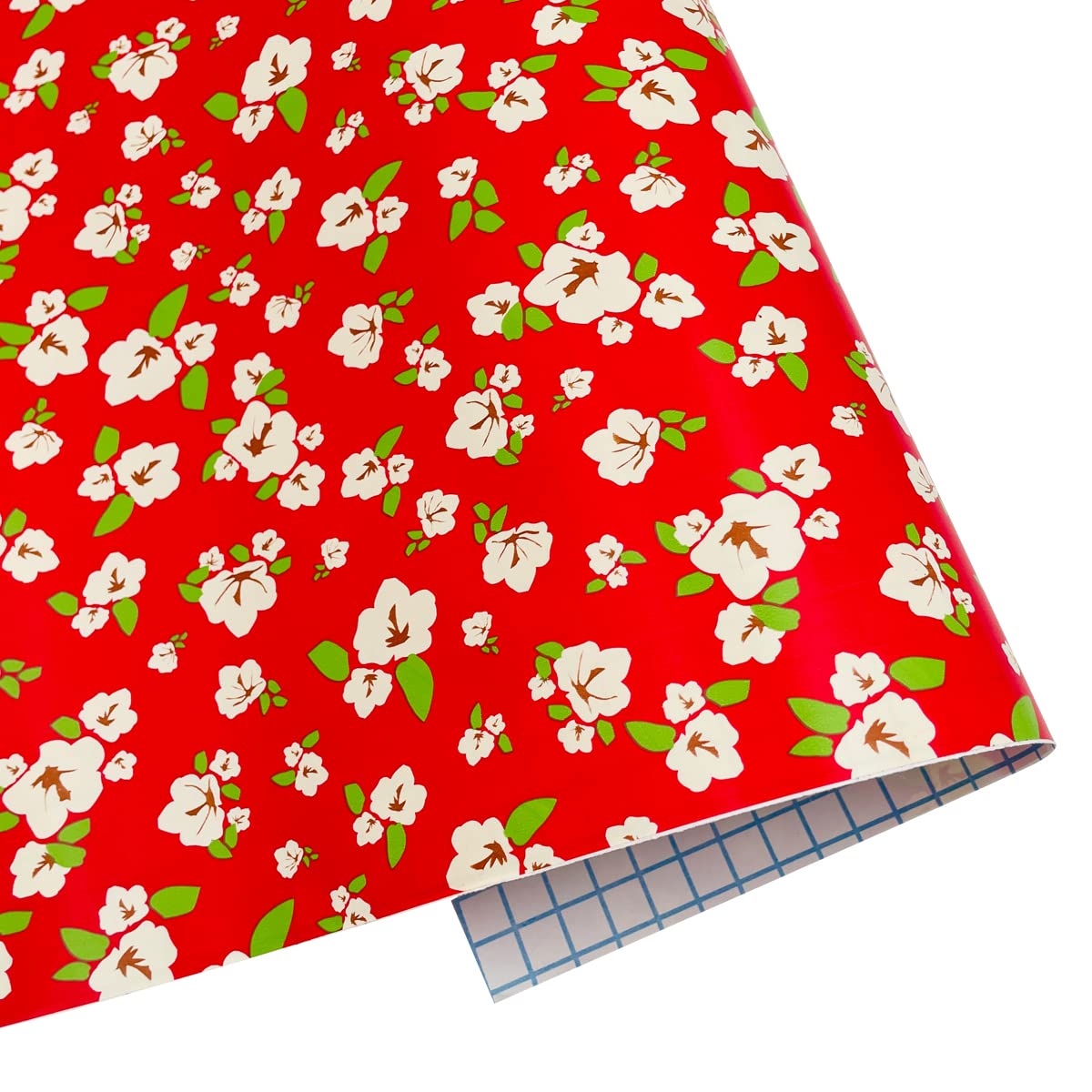 Yifely Vintage Red Shelving Paper Peel & Stick Floral Shelf Liner Countertop Drawer Sticker Redo Old Locker 17.7 Inch by 9.8 Feet