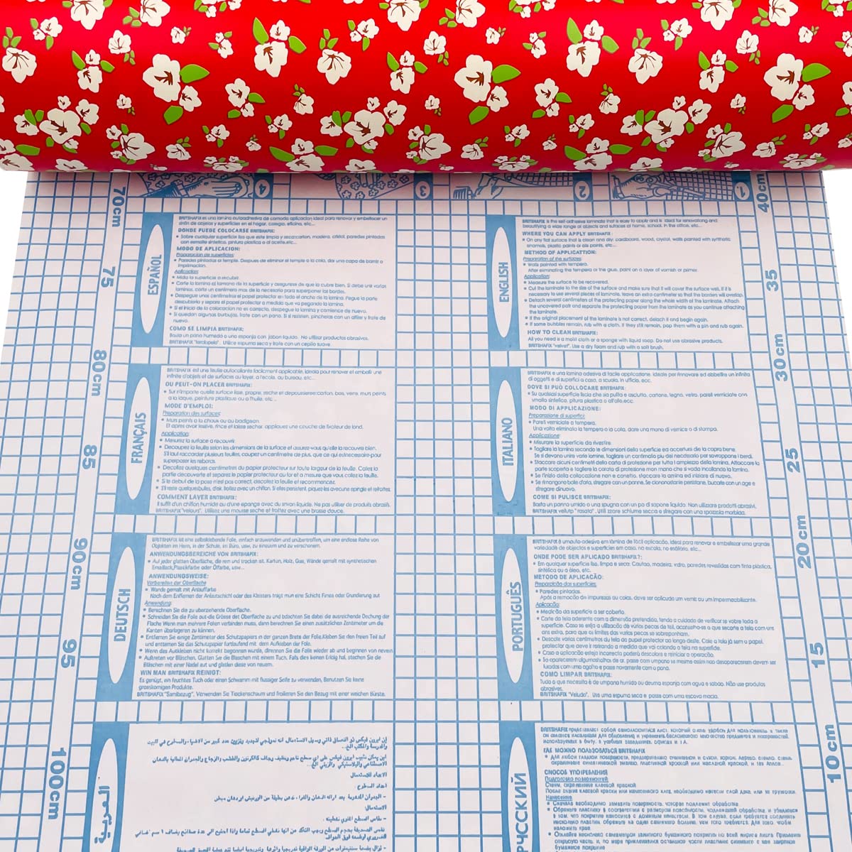 Yifely Vintage Red Shelving Paper Peel & Stick Floral Shelf Liner Countertop Drawer Sticker Redo Old Locker 17.7 Inch by 9.8 Feet
