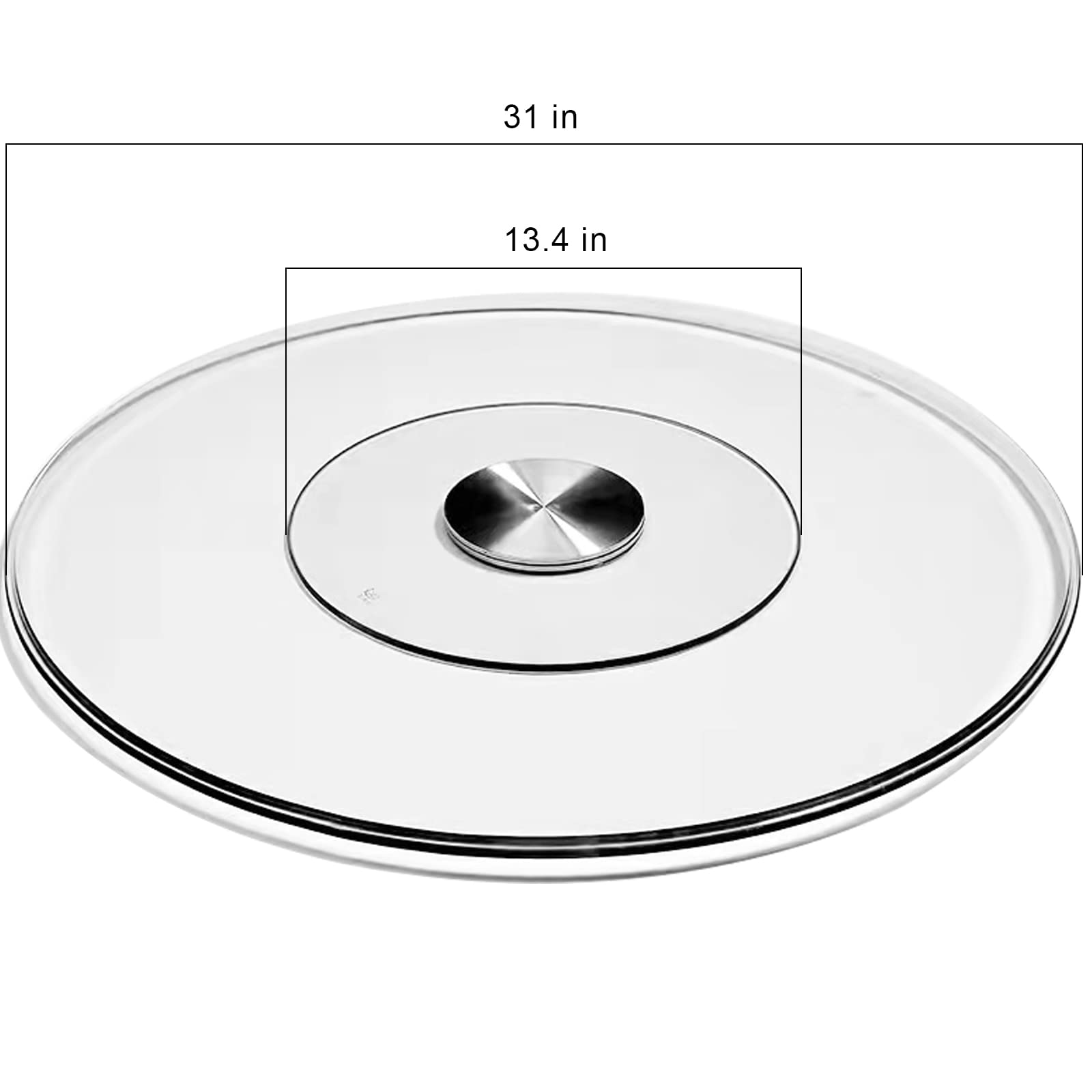 Lazy Susan,Tempered Glass Rotating Tray Tempered Glass Round Turntable Rotating Serving Tray Tempered Glass Lazy Susan for Dining Table Rotating Tray Glass Serving Plate (31 inch)
