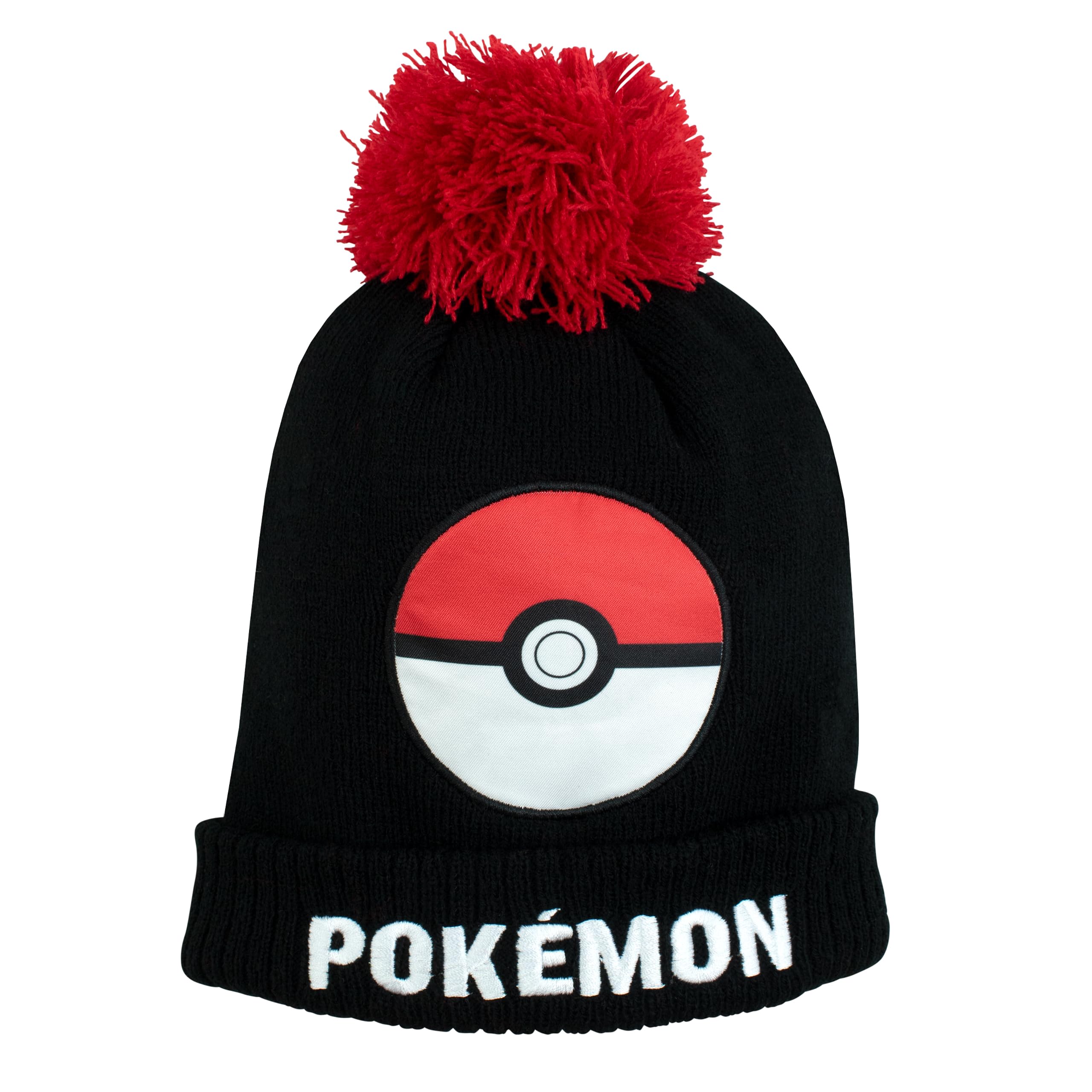 Pokemon Winter Hat and Gloves Set For Kids | Accessories for Boys and Girls | Kids Beanie Hat | Red One Size