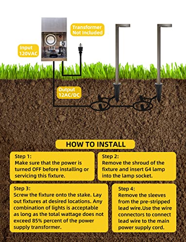 COLOER Low Voltage Pathway Lights,12-15V AC/DC Garden Path Lights, Brass Outdoor Yard Lights Electric, Landscape Driveway Lights for Yard, IP65 Waterproof Landscape Lighting (1-Pack Without Bulb)