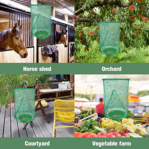 SENGTONG 4 Pack Fly Outdoor Hanging,Ranch Fly,Fly for Outdoor Garden,Farm, Yard Sticky Window Fly (A, One Size)