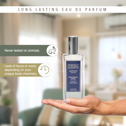 Perfect Scents Fragrances | Inspired by Creed’s Aventus | Platinum Collection | Patchouli Musk | Men’s Eau de Parfum | CLEAN, Vegan, Paraben & Phthalate Free | Never Tested on Animals | 3.4 Fl Oz