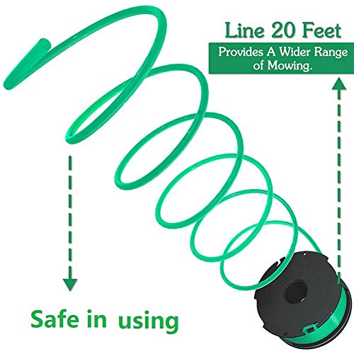 GH3000 Trimmer Replacement Spools Compatible with Black and Decker SF-080 LST540 Weed Eater, 20ft 0.080 inch GH3000R LST540B LST540 Edger Refills Parts, SF O80 Auto-Feed Single Line Cord (10 Pack)