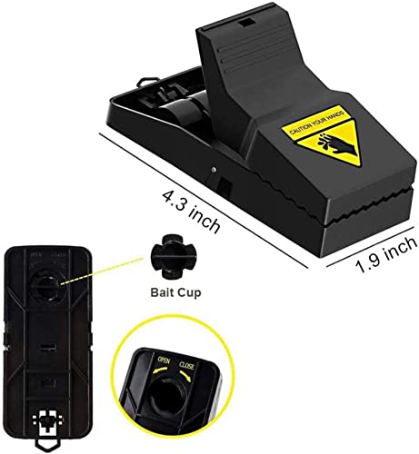 Mouse Trap,Reusable Mice Trap for House Hands-Free Quick Kill Small Rat Traps Indoor Outdoor Effective Sanitary Safe Mousetrap Catcher for Family and Pet