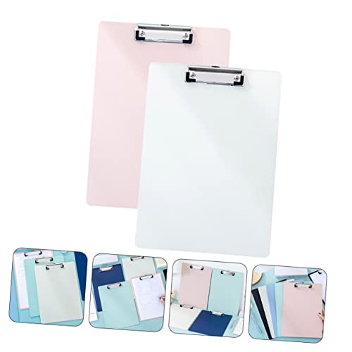Ciieeo 2Pcs Writing pad Artist Drawing Board Document clipboard Magnetic Suction Clipboard Small Plastic clipboards Exam Paper Clips Conference Note pad Hard Plastic ID Folder Office pp