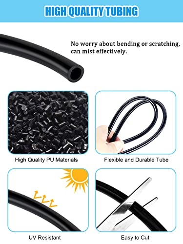 Tesmotor Misters for Outside Patio, 26FT Misting Line + 9 Brass Nozzles Misting System for Cooling, Outdoor Misters for Patio Garden Lawn Pool Umbrella Trampoline