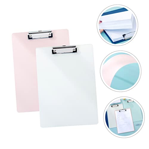 Ciieeo 2Pcs Writing pad Artist Drawing Board Document clipboard Magnetic Suction Clipboard Small Plastic clipboards Exam Paper Clips Conference Note pad Hard Plastic ID Folder Office pp