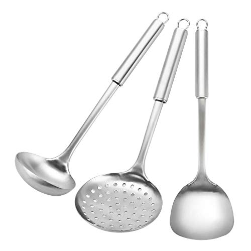 GGEBF 3 Piece Stainless Steel Kitchen Utensil Set Noodle Spoon Kitchen Cooking Tool Not Easily Deformed